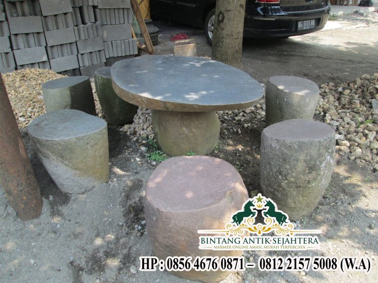 Meja Batu Alam Berkualitas | Jual Meja Batu Kali | Meja Taman