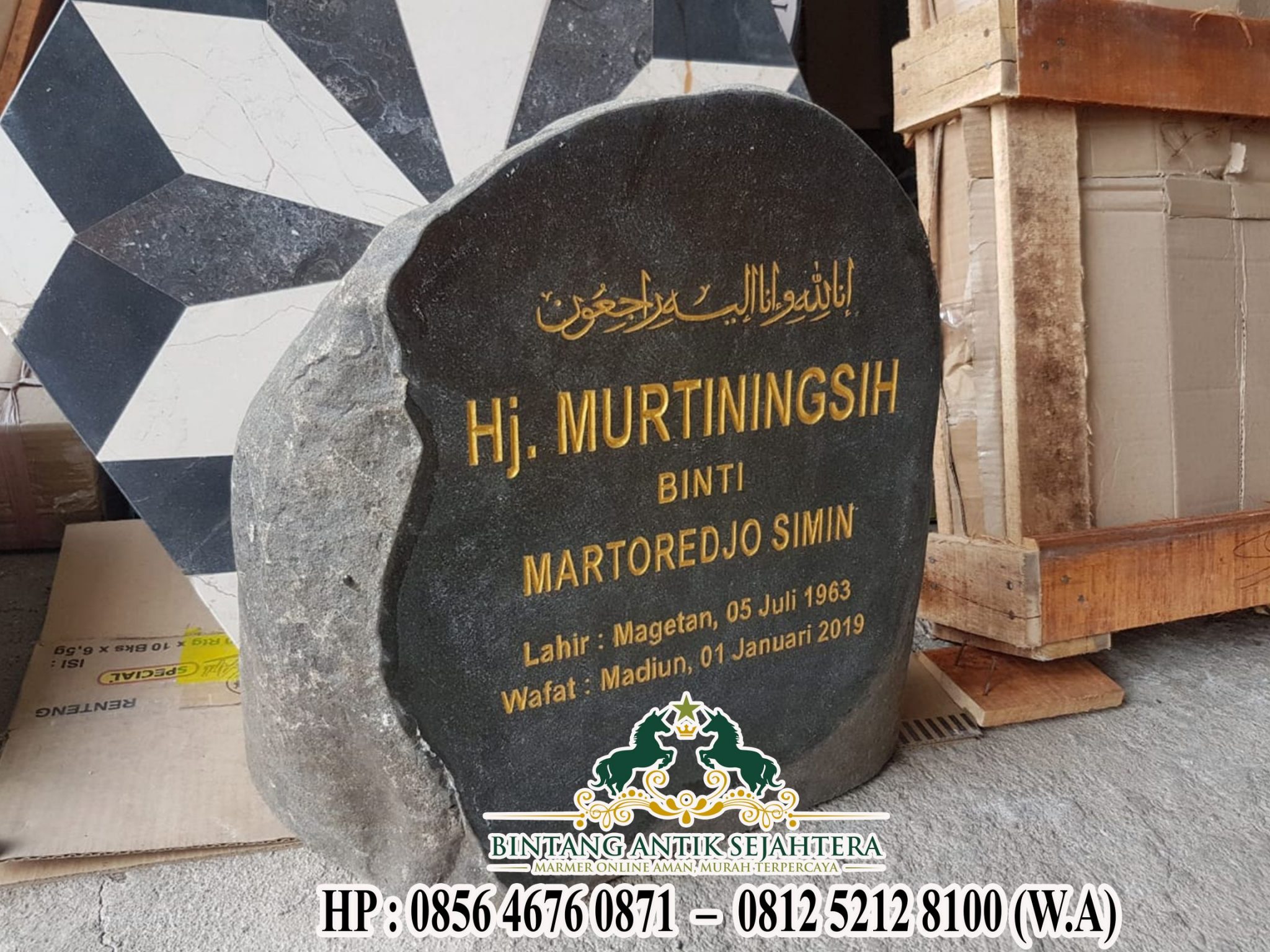 Contoh Batu Nisan dari Batu Kali, Pusat Pembuatan Nisan Terlengkap